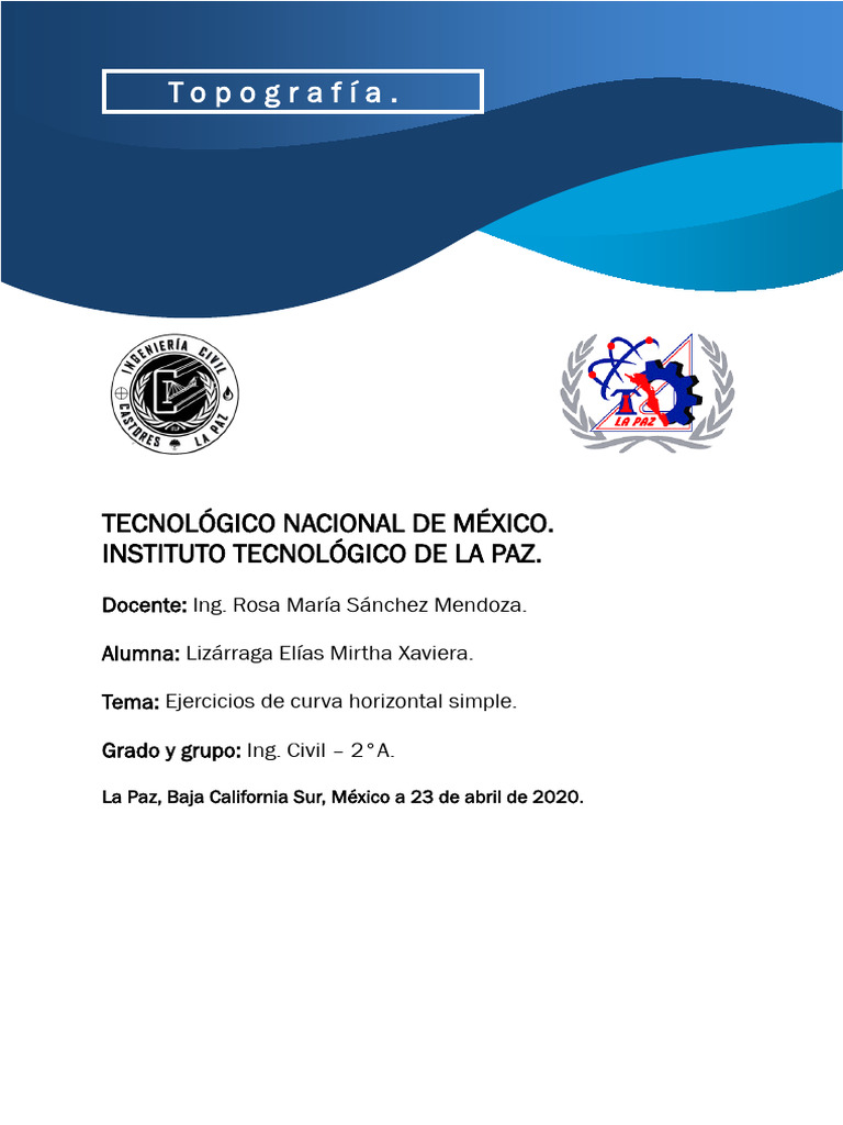 Lemx-Tarea Curva Horizontal Simple | PDF | Métodos y materiales de ...