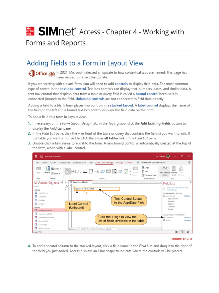 Skill 4.6 Adding Fields To A Form in Layout View | PDF | Page Layout ... Skill 4.6 Adding Fields To A Form in Layout View | PDF | Page Layout ...