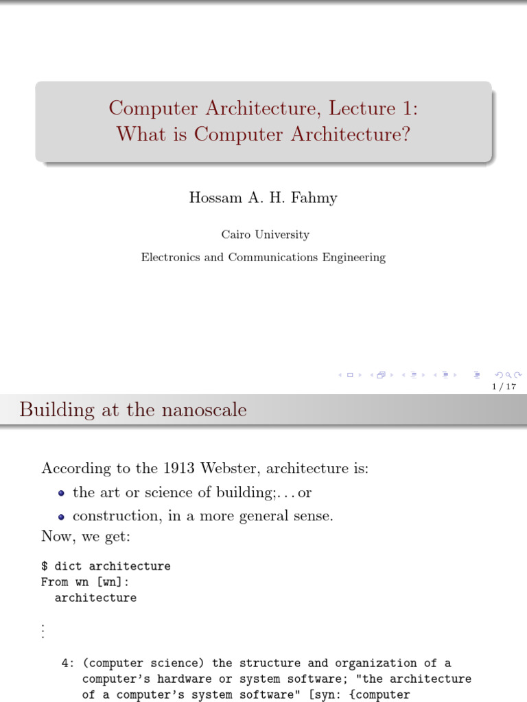 01 Intro | PDF | Central Processing Unit | Computer Architecture
