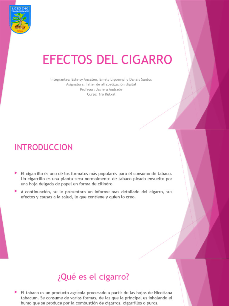 Efectos Del Cigarro | PDF | Cigarrillo | Fumar tabaco