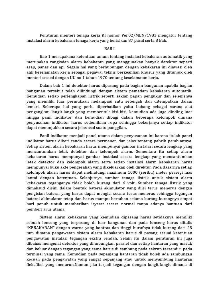 RESUME PERMEN NO 2 TAHUN 1983 (Ilham) | PDF