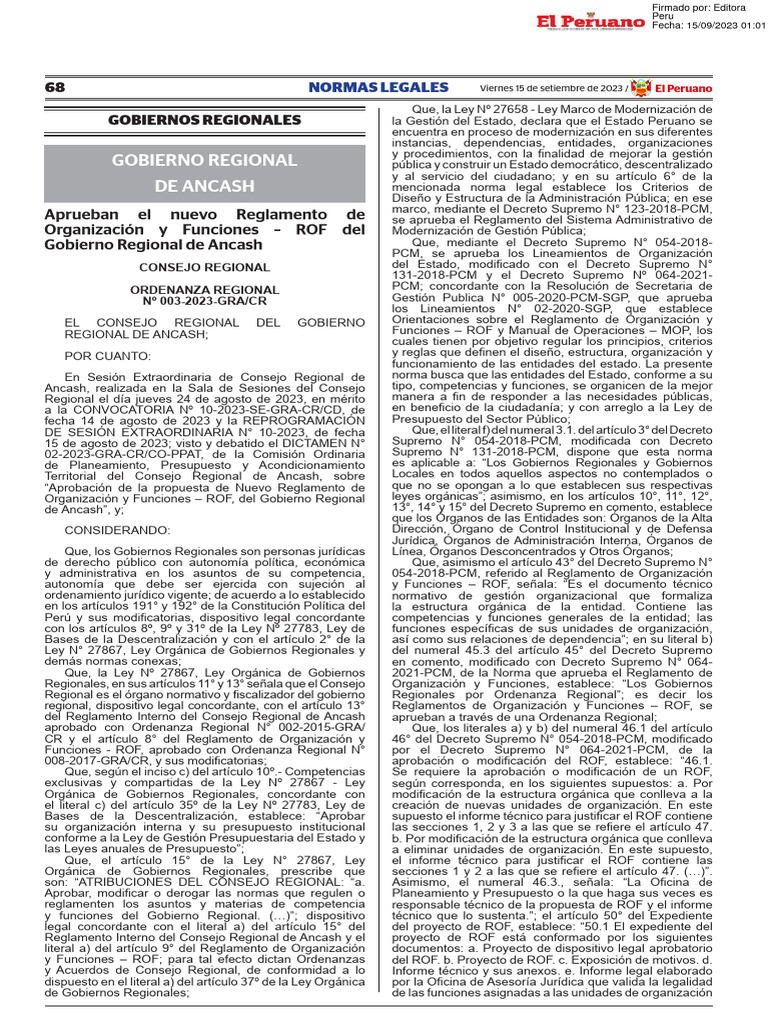 Rof 2023 | PDF | Regulación | Administración Pública