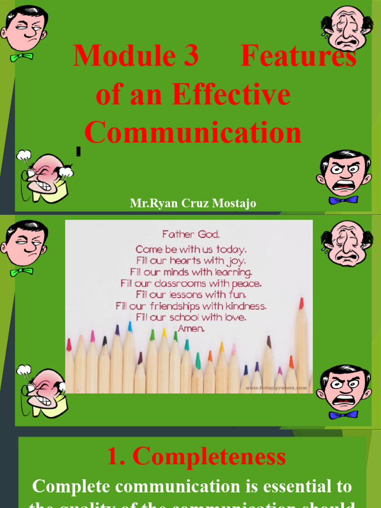Module 3 Features of An Effective Communication | PDF | Communication ...