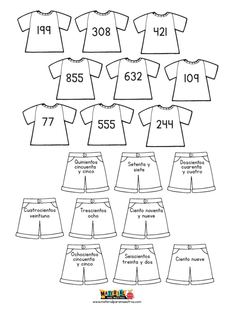 Actividades recortables sobre los numeros con letra | PDF