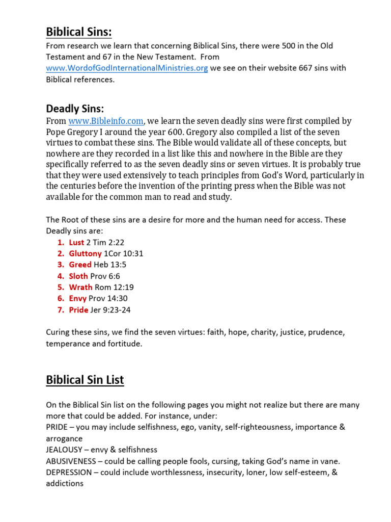 0e10886044 1599234967 Biblical-Sins | PDF | Seven Deadly Sins | Christian Philosophy