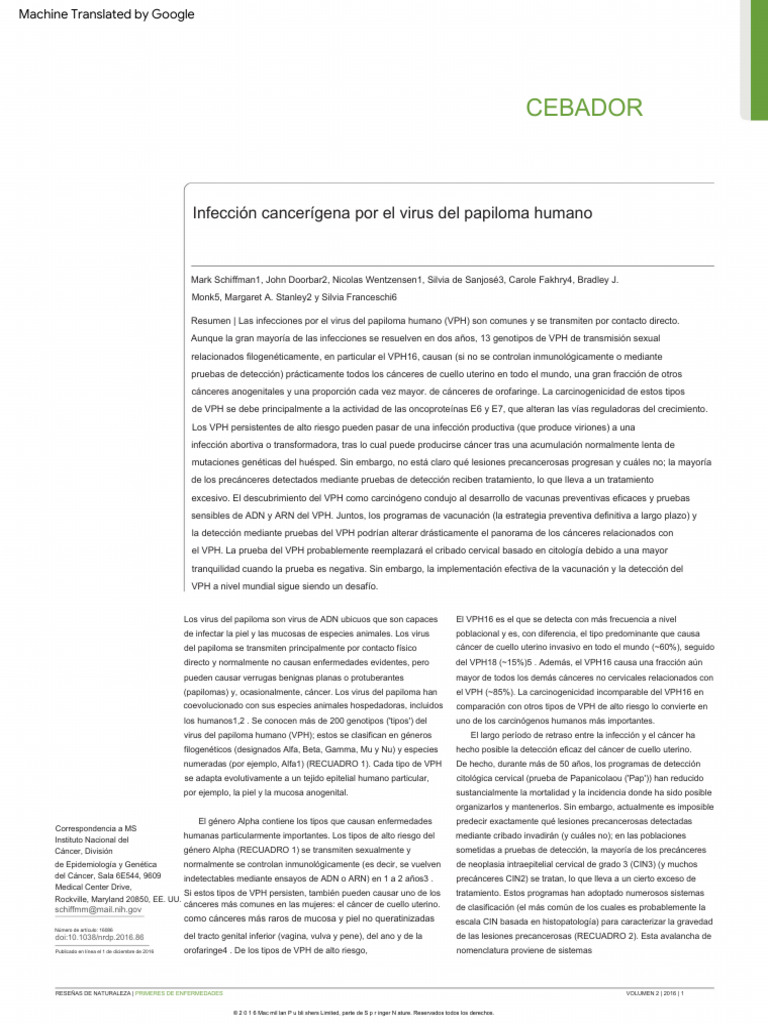 Displasia Cervix (1) Español | PDF | Cáncer | Cáncer de cuello uterino