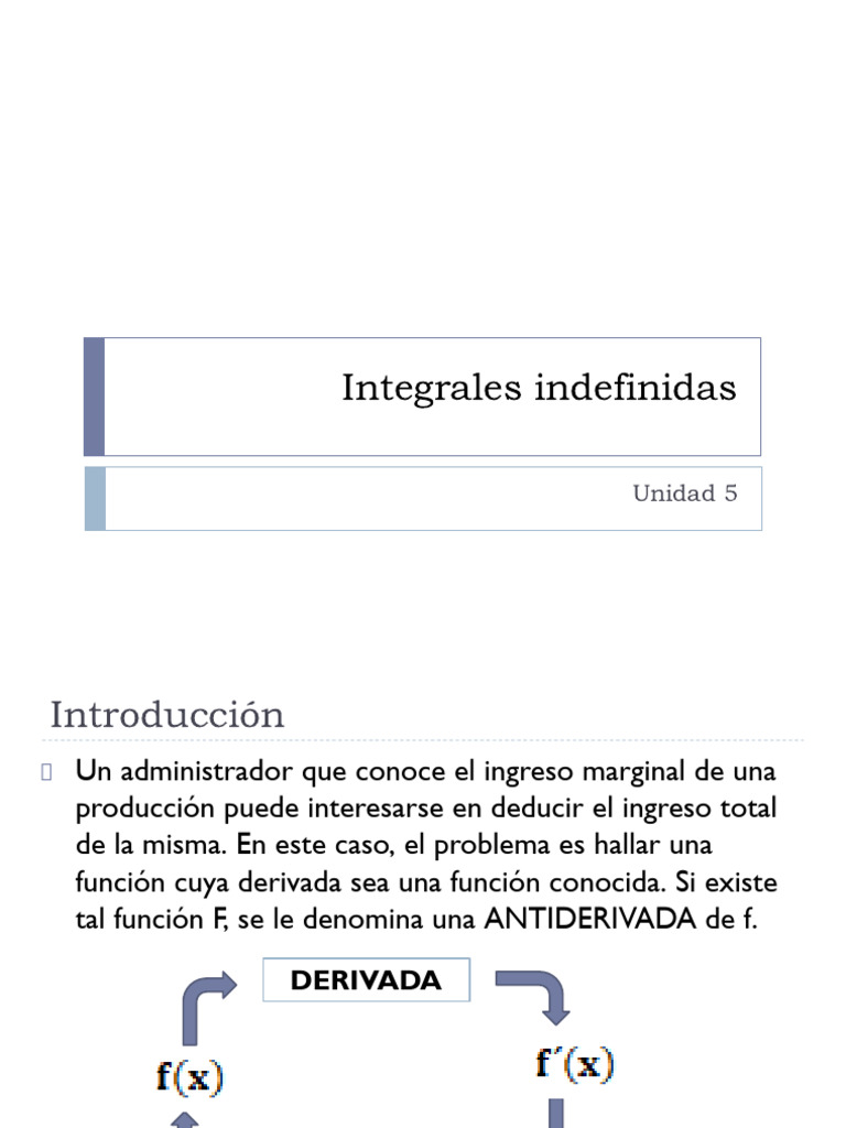 Integrales Indefinidas | PDF | Integral | Derivado