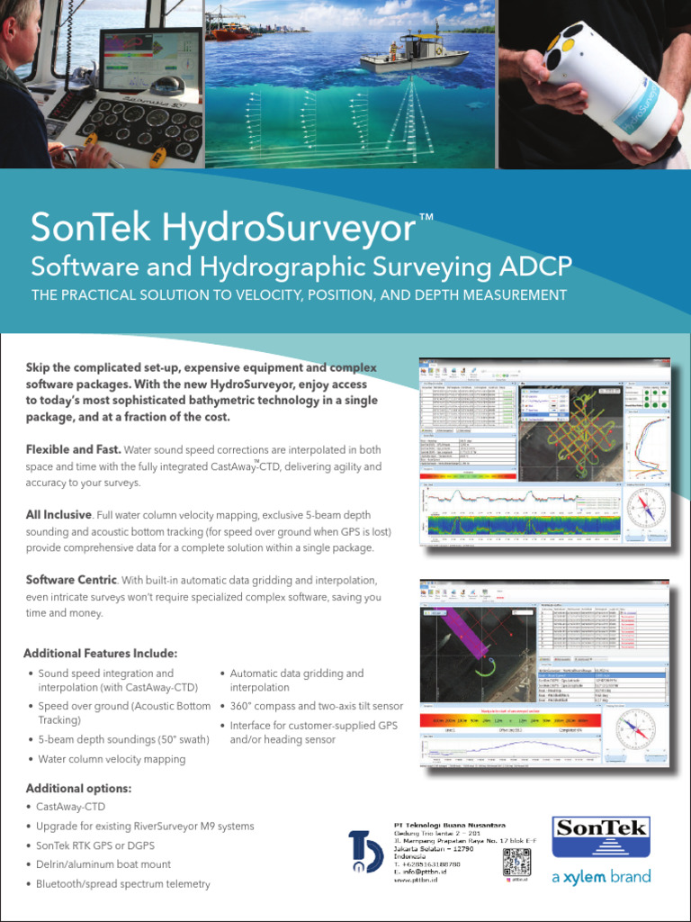Sontek Hydrosurveyor Spec Sheet | PDF | Surveying | Global Positioning System