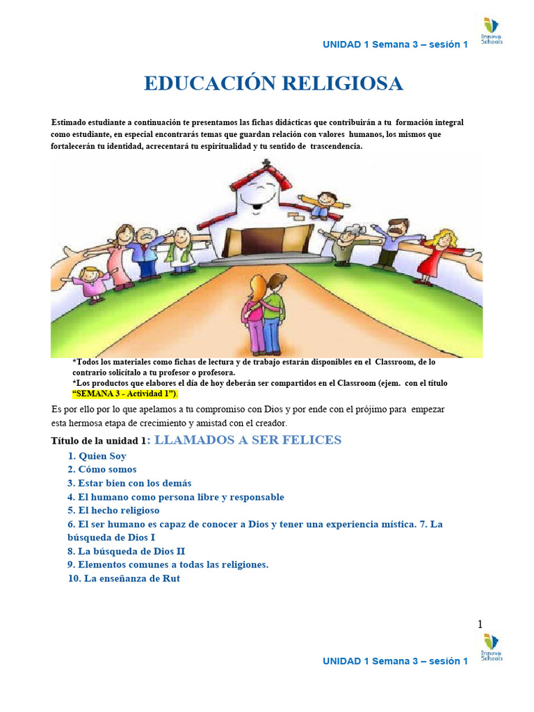 Ficha_5_El_hecho_religioso_Semana_3_bloque_1_U1_910_Y_11_grado | PDF ...