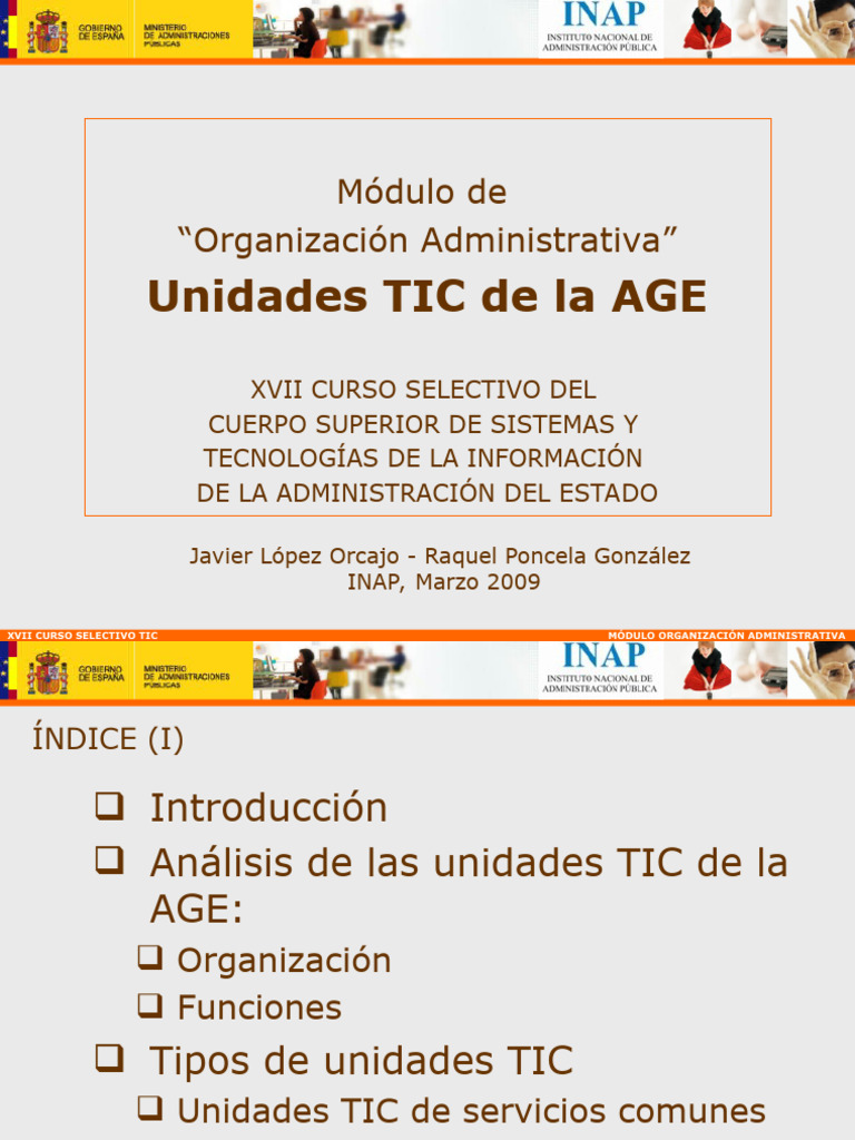 Organización Unidades TIC AGE | PDF | Tecnología de información y ...