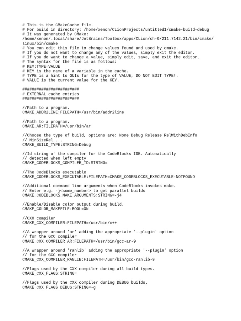 CMake Cache | PDF | Library (Computing) | Unix