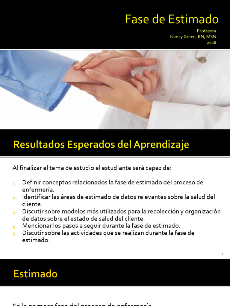 Fase de Estimado en Enfermería: Guía Completa | PDF | Enfermería ...