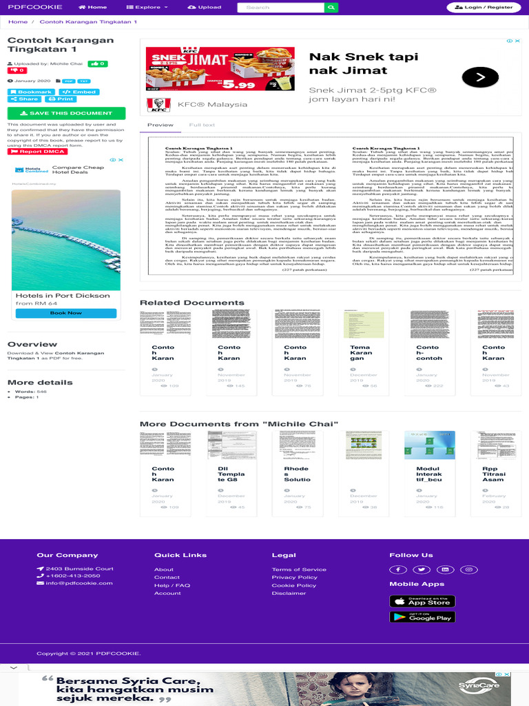 Contoh Karangan Tingkatan 1 Pdftxt 2 Pdf