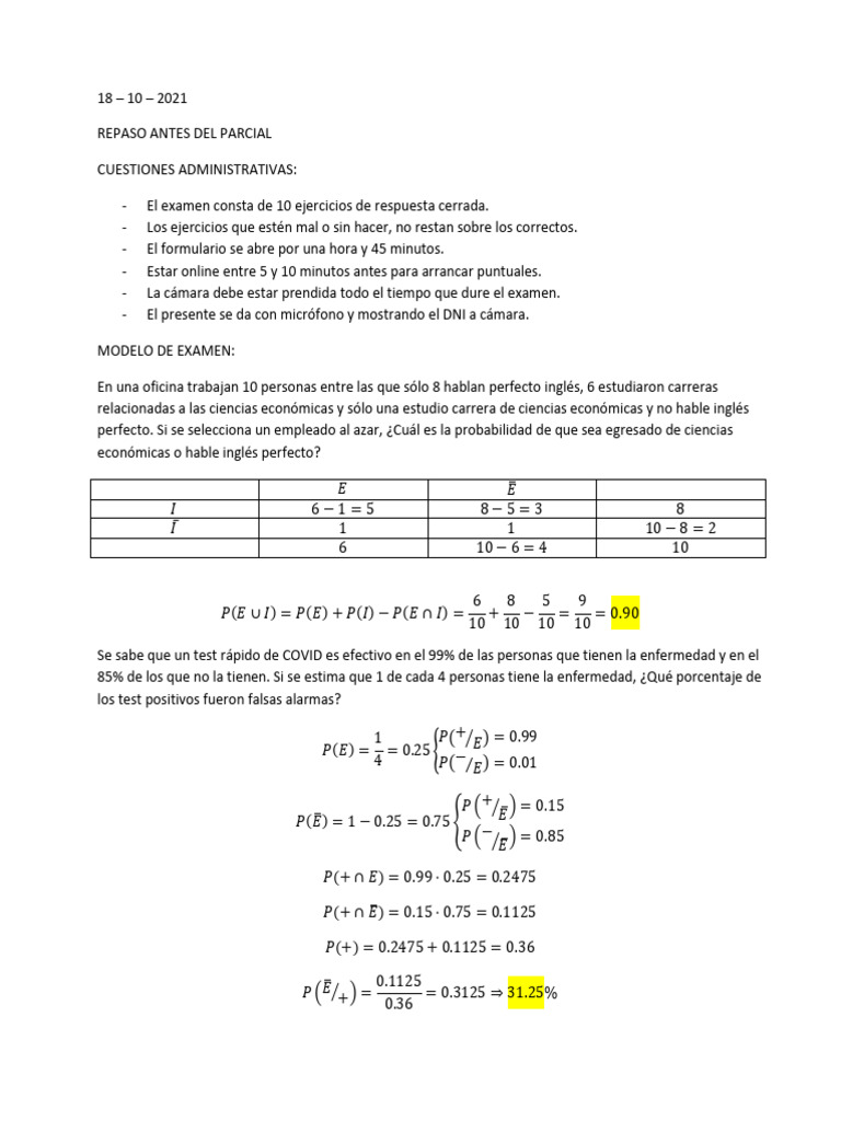 18-10-2021 (Modelo de Examen) | PDF | Teorías cientificas | Matemáticas 18-10-2021 (Modelo de Examen) | PDF | Teorías cientificas | Matemáticas
