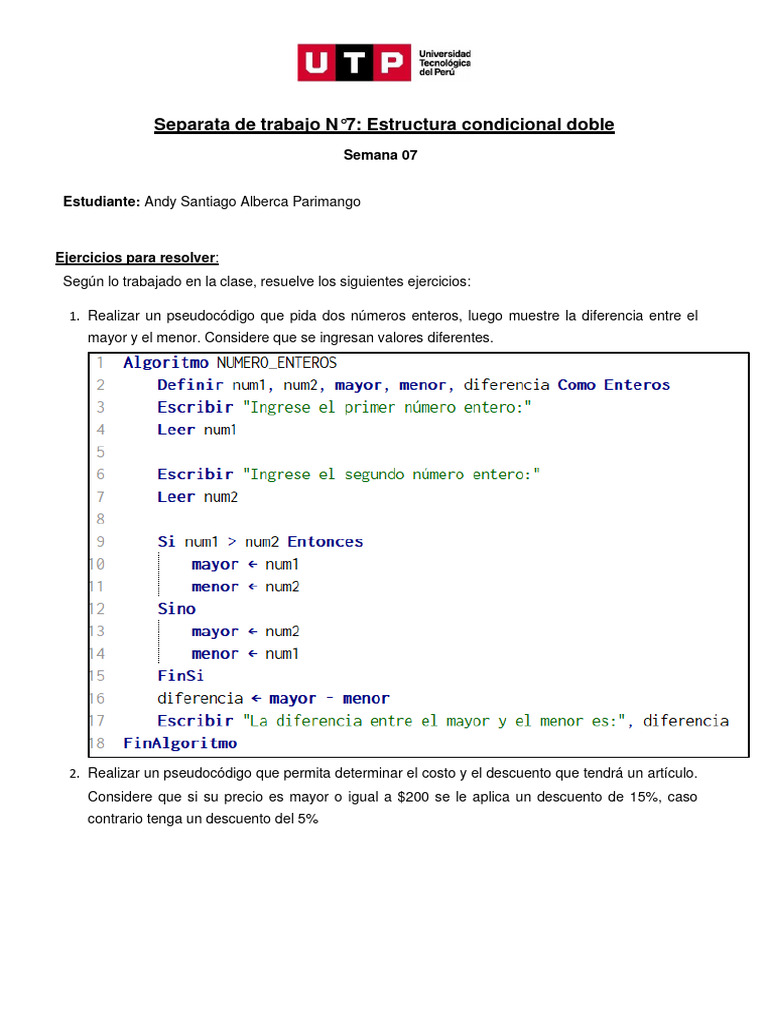 S07.s1 - Estructura Condicional Doble | PDF | Informática