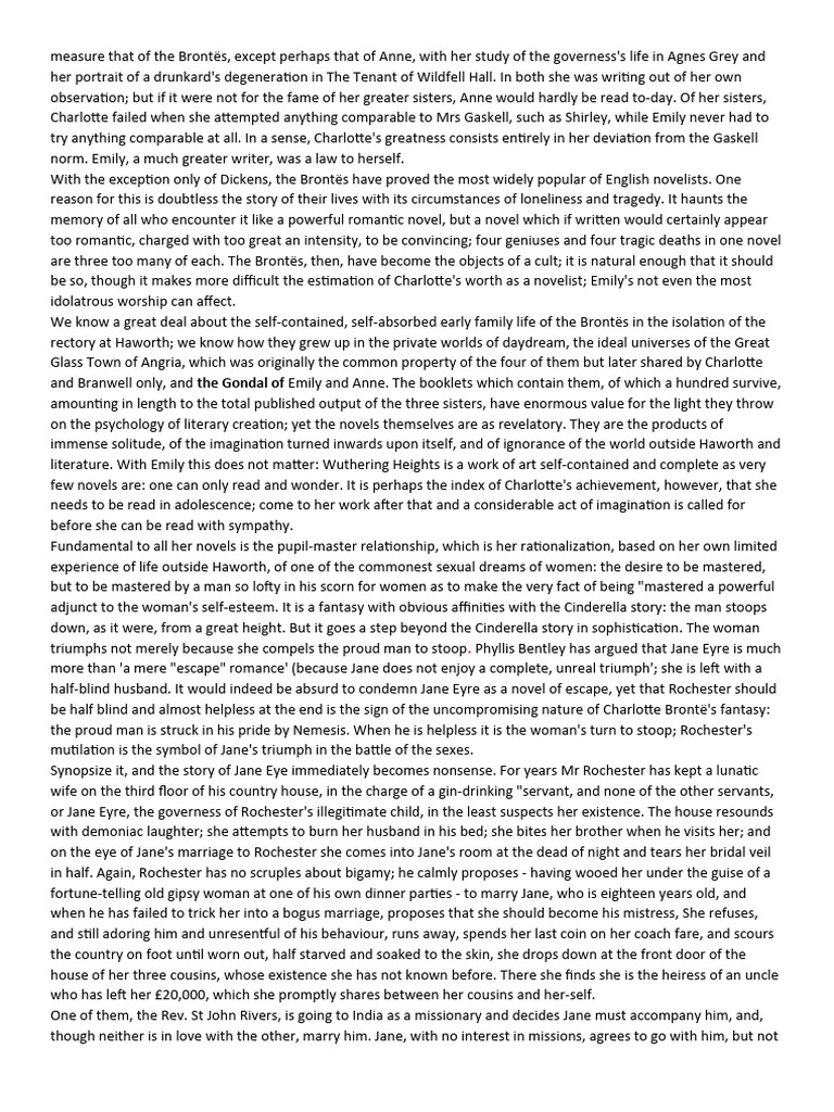 Jane Eyre Feminist Studies | PDF | Brontë Family | Charlotte Brontë