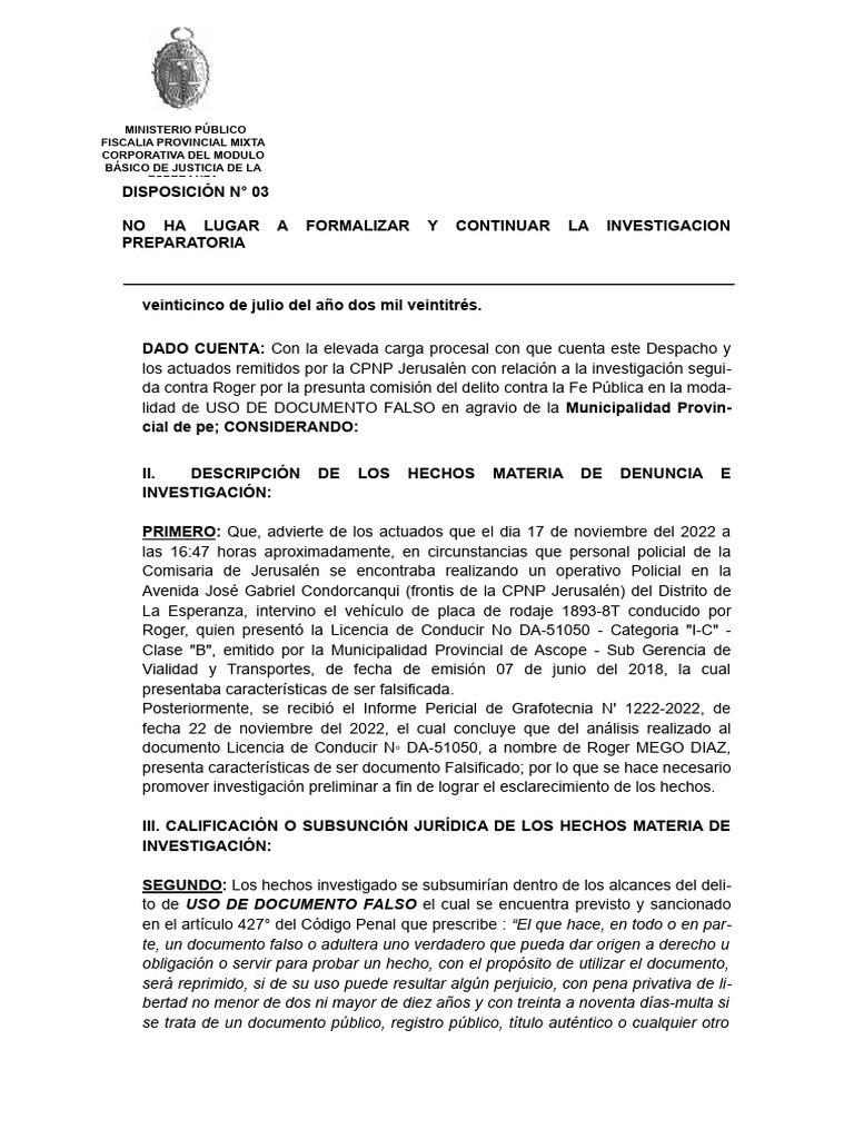 2182-2020 Archivo Uso de Documento Falso | PDF | Justicia | Crimen y ...
