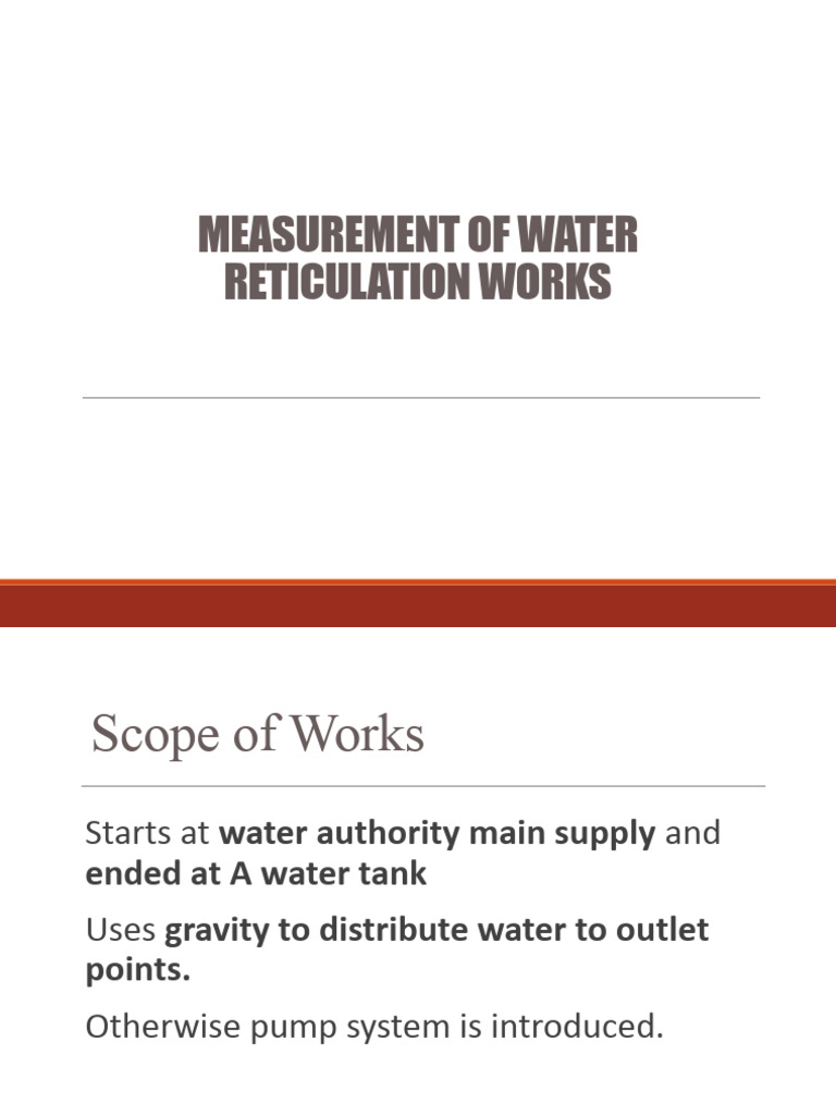 Water Reticulation Measurement Guide | PDF | Pipe (Fluid Conveyance ...