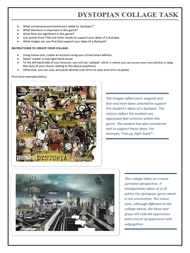 Dystopia Collage Task | Download Free PDF | Dystopia