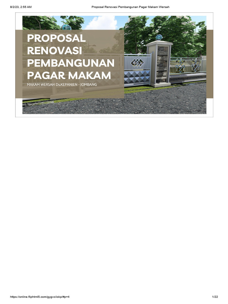 Proposal Renovasi Pembangunan Pagar Makam Wersah | PDF