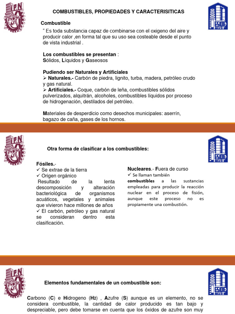 02 - Combustibles, Propiedades y Caracteristicas | PDF | Combustibles ...