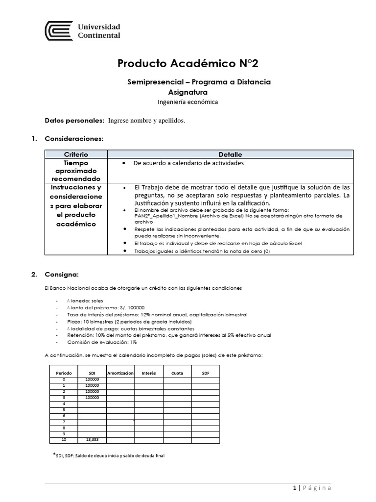 Producto Academico N°2 | PDF | Interés | Crédito