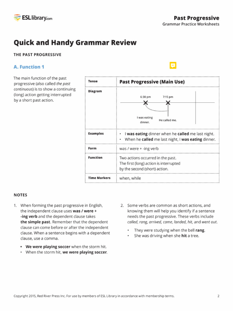 Past Progressive | PDF