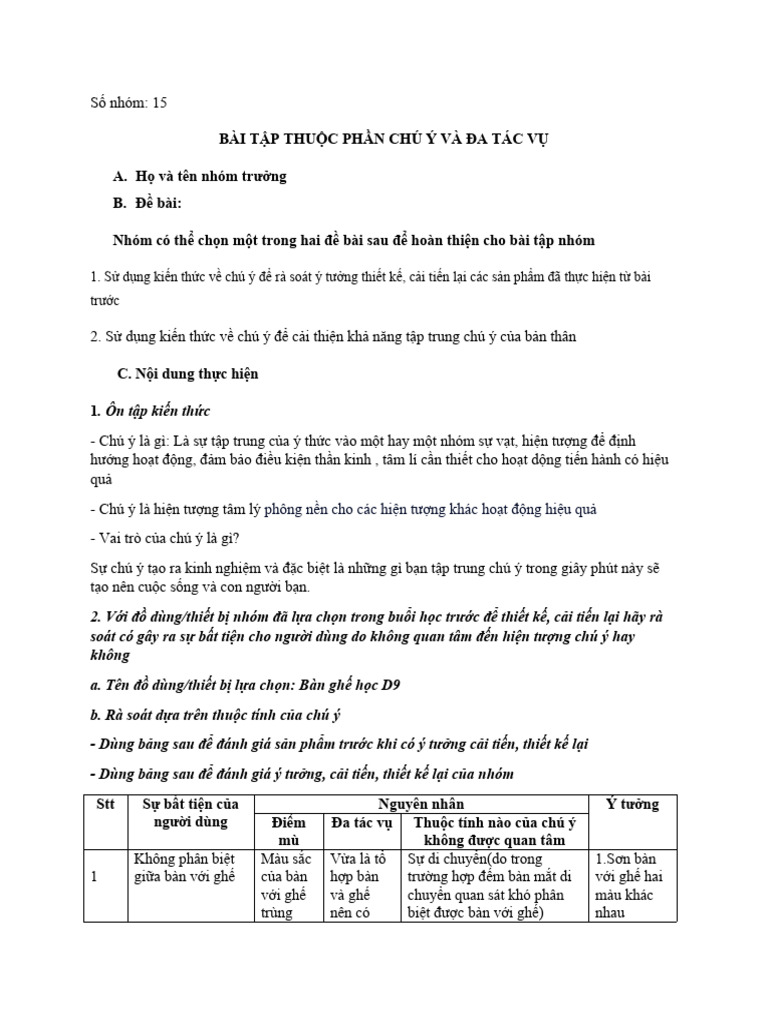 Nhóm 15 - BTN 3 Chú Ý Và Đa Tác V | PDF