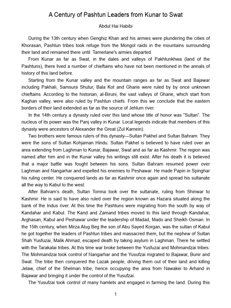 A Century of Pashtun Leaders | PDF | Pashtuns | South Asia