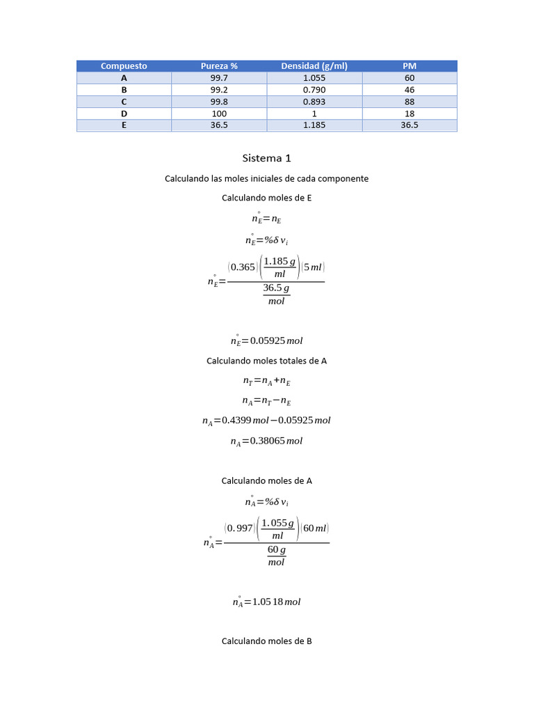 Practica Termo 3 | PDF | Mole (Unit) | Quantity