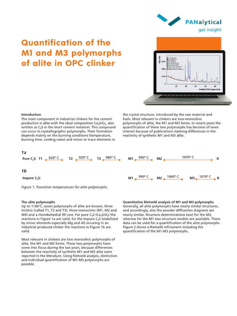 Quantification of The M1 and M3 Polymorphs of Alite in OPC Clinker | PDF | Cement | Sets Of ...