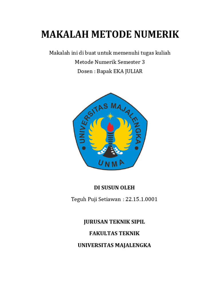 MAKALA NUMERIK (Teguh Puji Setiawan) | PDF | Metode & Bahan Ajar | Komputer