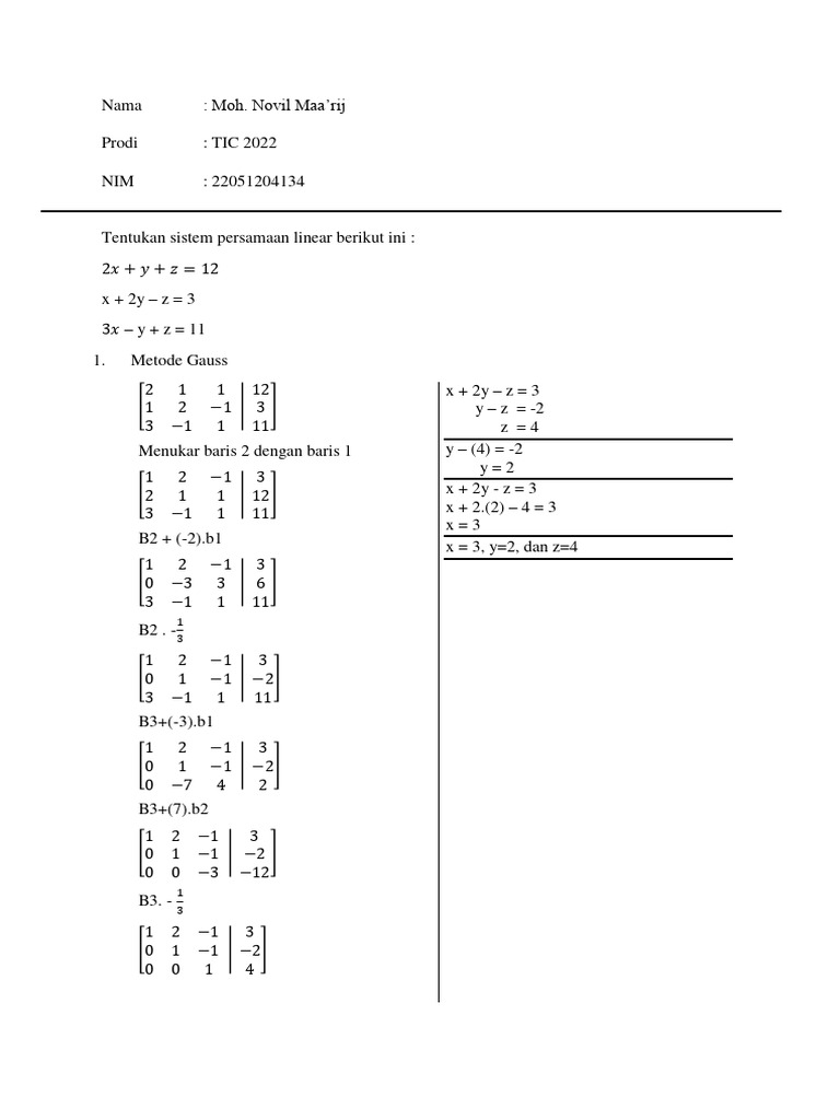 Aljabar Linear Dan Matriks Pdf