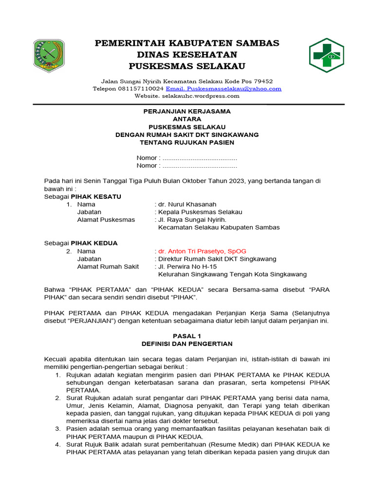 Mou Rumah Sakit Dkt Pdf