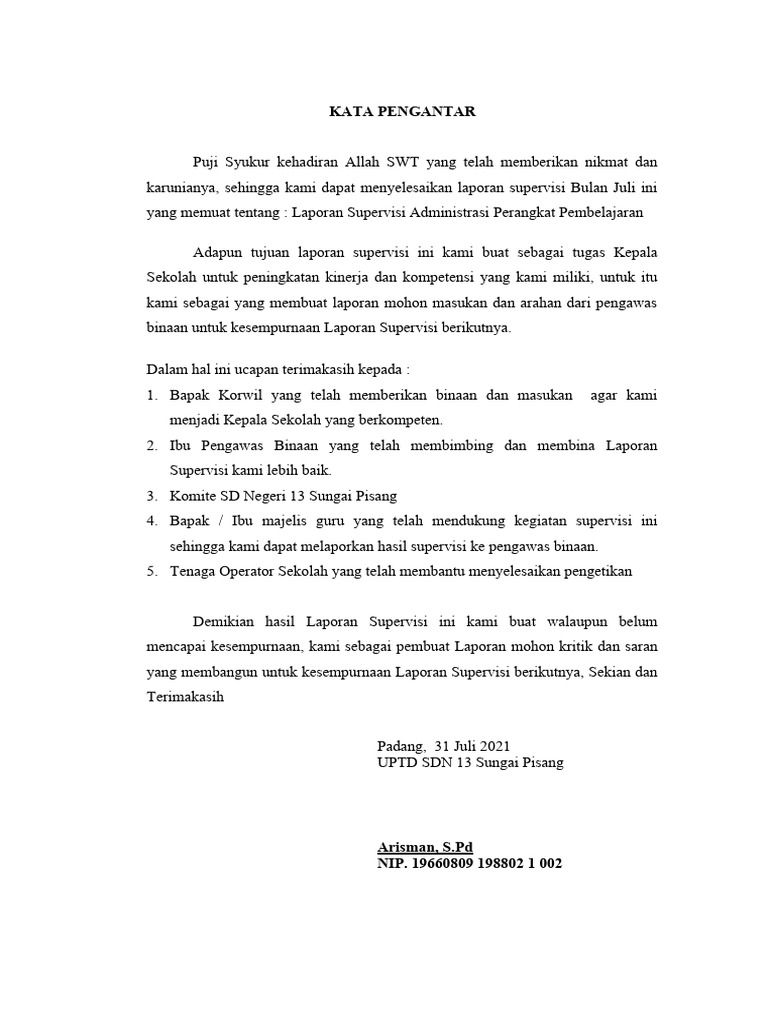 Kata Pengantar Perangkat Pembelajaran | PDF