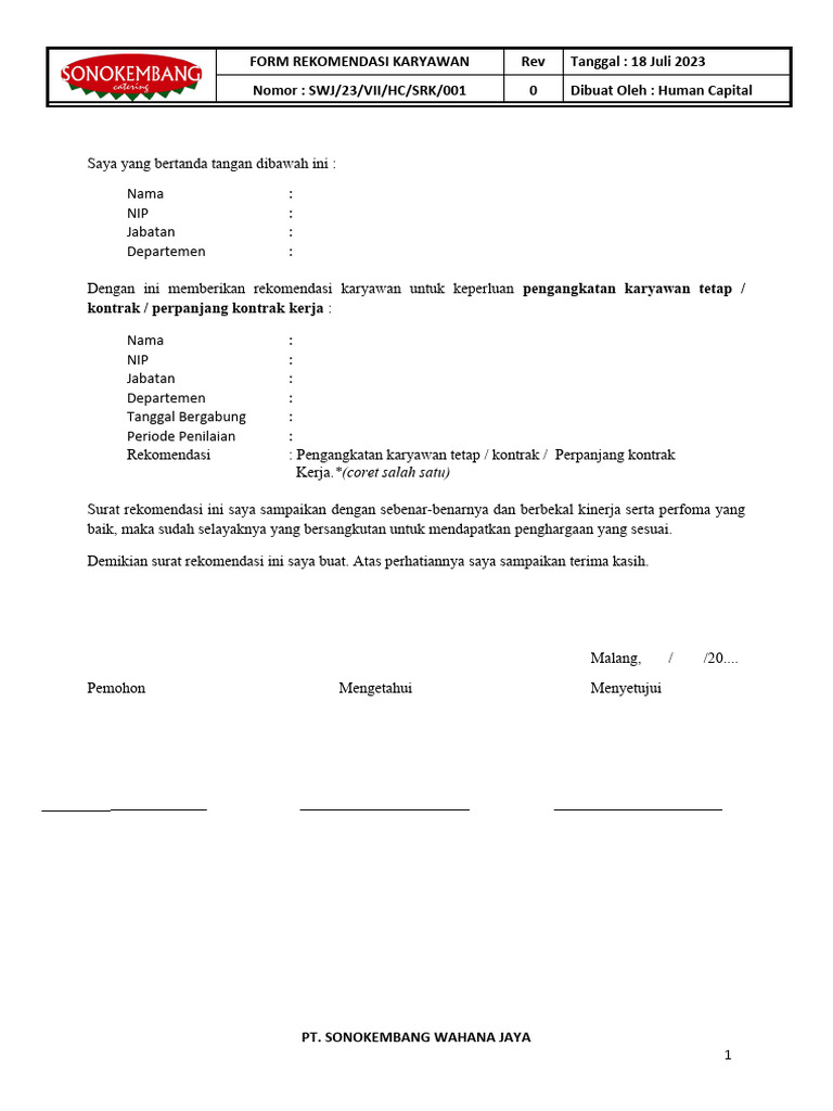 F36 - Surat Rekomendasi | PDF | Pengelolaan Keuangan & Uang