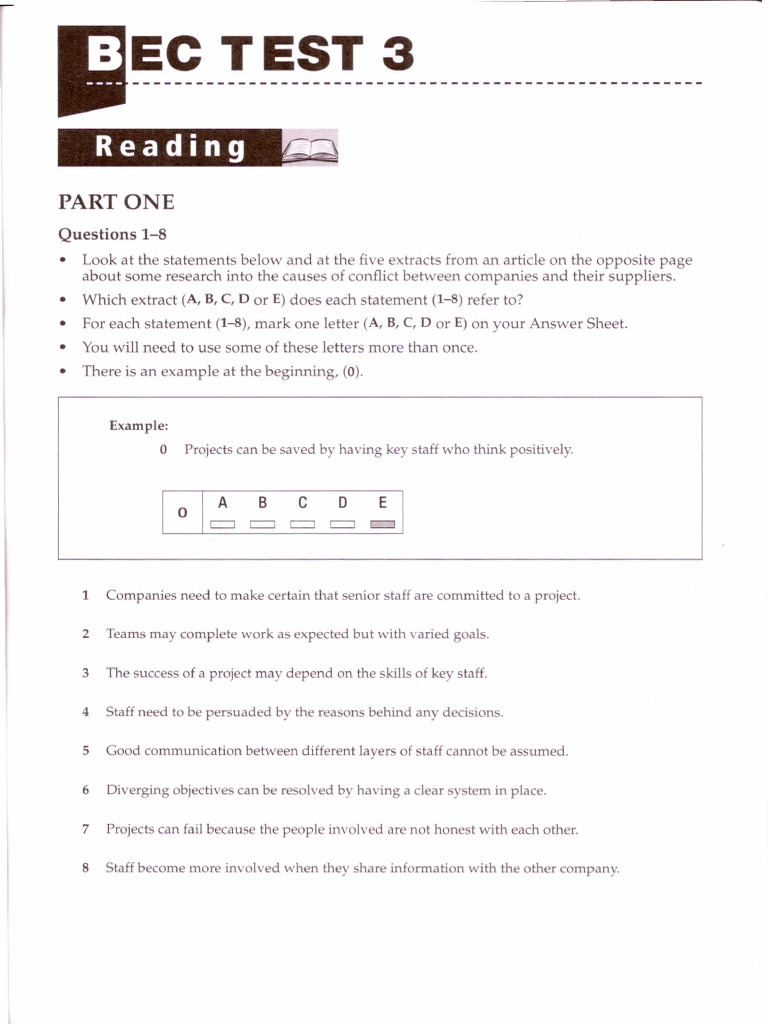 BEC Test 3 ISBN 978-0-230-71701-5 | PDF