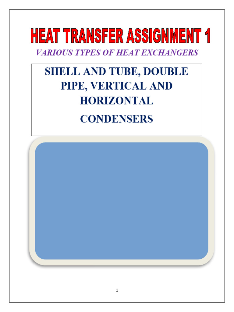 Heat Transfer Assignment 1 | PDF | Heat Exchanger | Pipe (Fluid Conveyance)