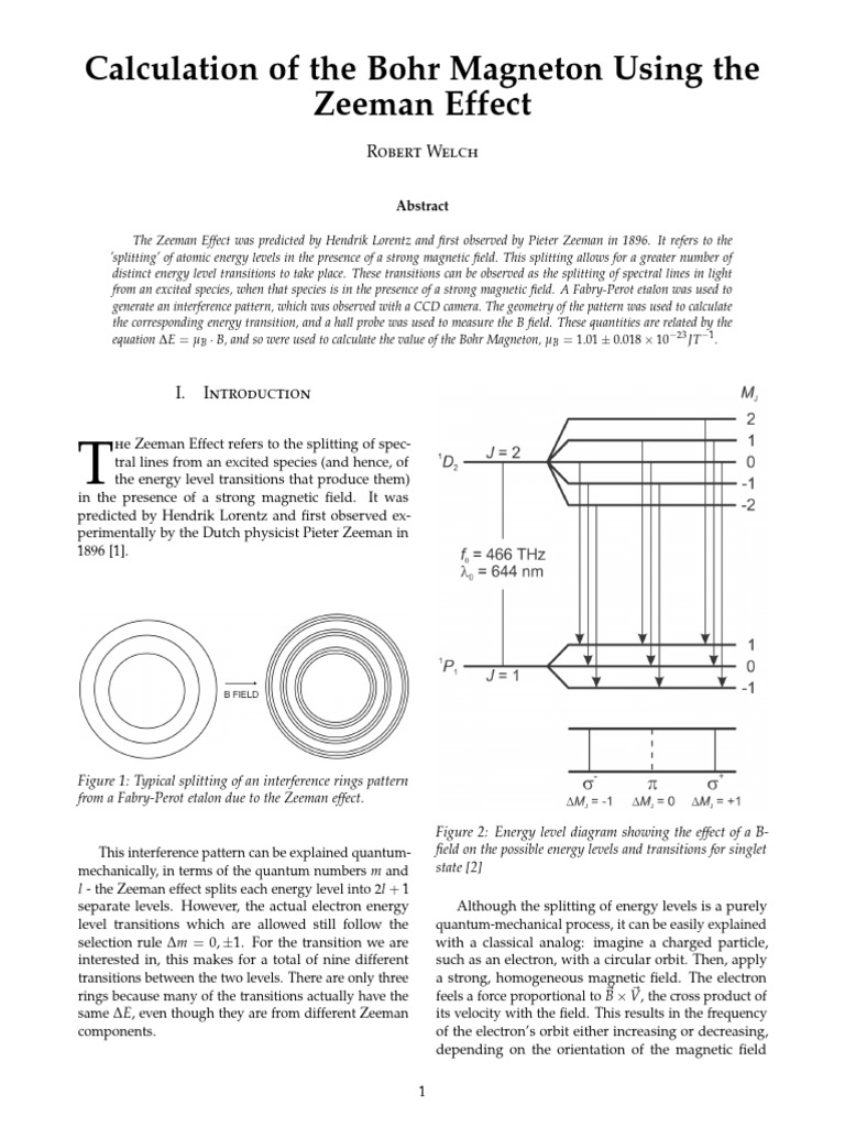 Zeeman | PDF | Energy Level | Electron