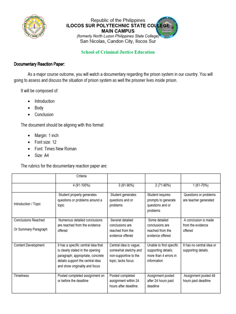 Major Course Documentary Reaction Paper | PDF