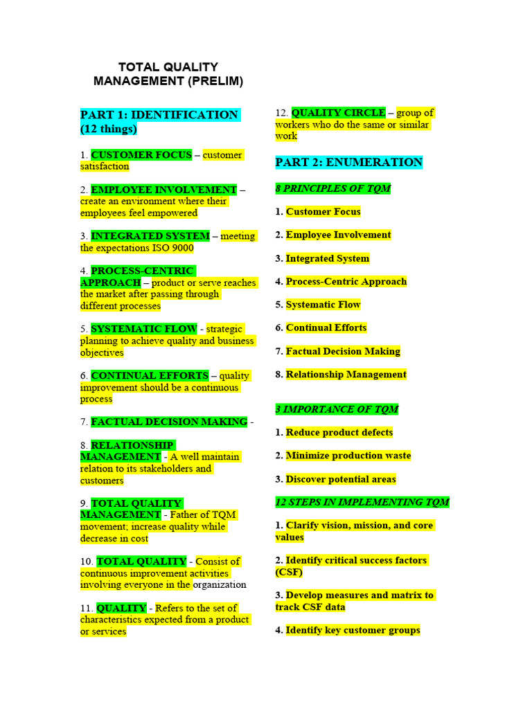 Total Quality Management | PDF | Quality Management | Business