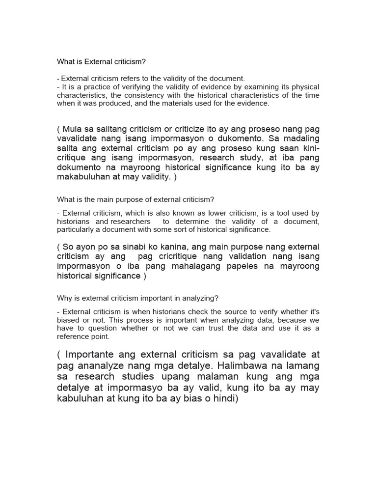 External Criticism | PDF | Career & Growth | Philosophy