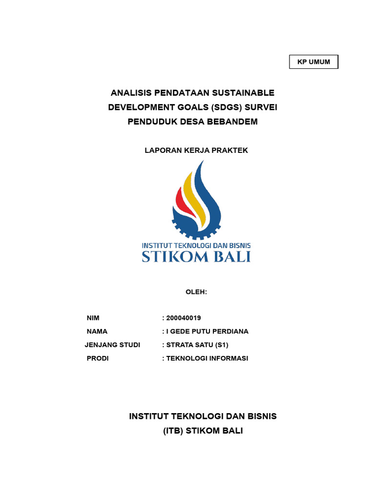 Laporan Kerja Praktek SDGs Desa Bebandem | PDF