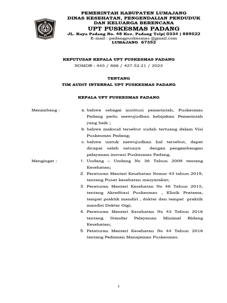 185 Tim Audit Internal 2023 (Nasyaa) Ok-20230829112902 2 | PDF