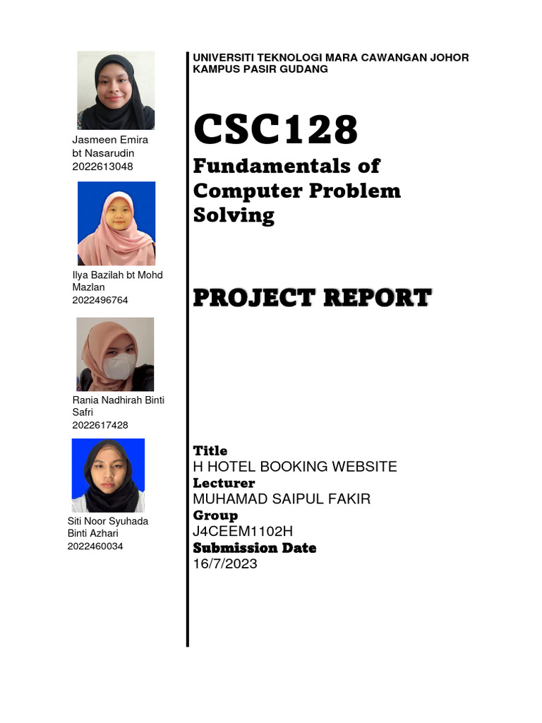 Final Report Csc128 Pdf Computer Programming Algorithms