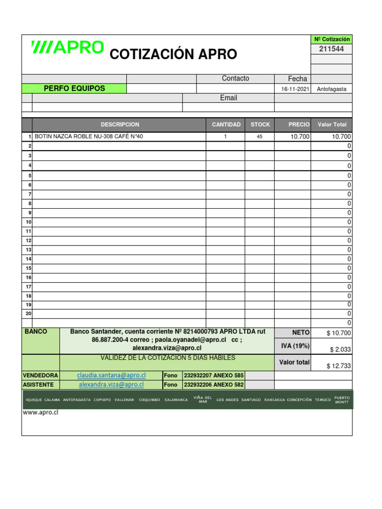 Perfo Equipos 211544 | PDF