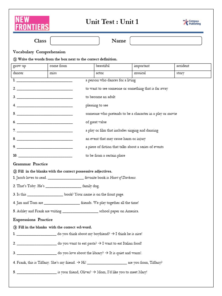 Unit Test: New Frontiers 2 | PDF | Measles