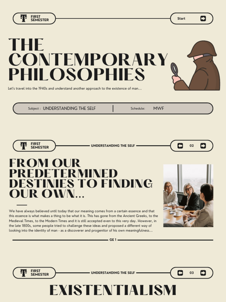 UNDERSTANDING THE SELF - Lesson 4 (The Contemporary Philosophies) | PDF | Existentialism ...