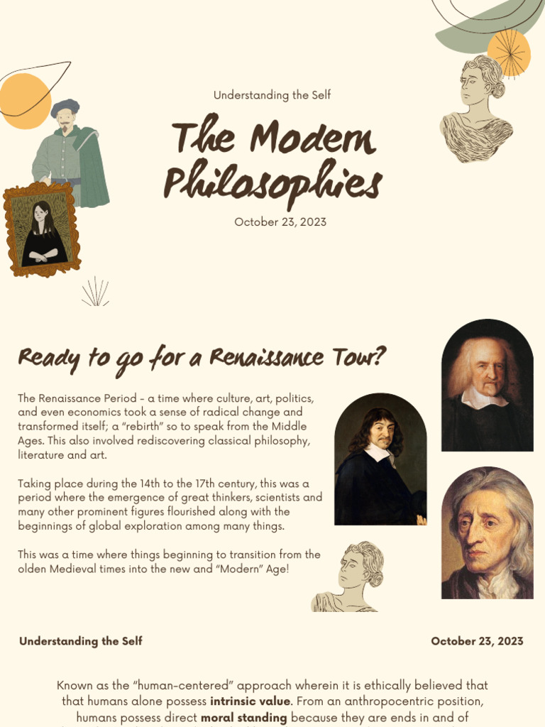 UNDERSTANDING THE SELF - Lesson 3 (The Modern Philosophies) | PDF | Philosophy Of Self | Experience