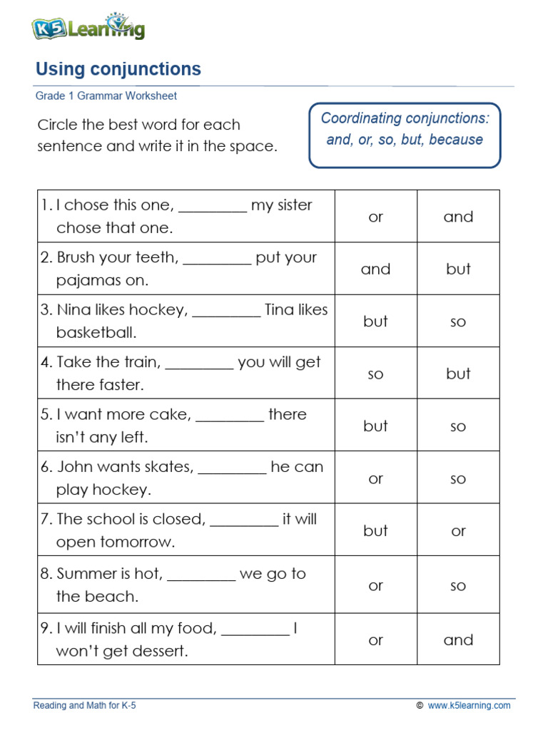 Conjunctions Worksheet 3 | PDF | Semantic Units | Syntactic Relationships